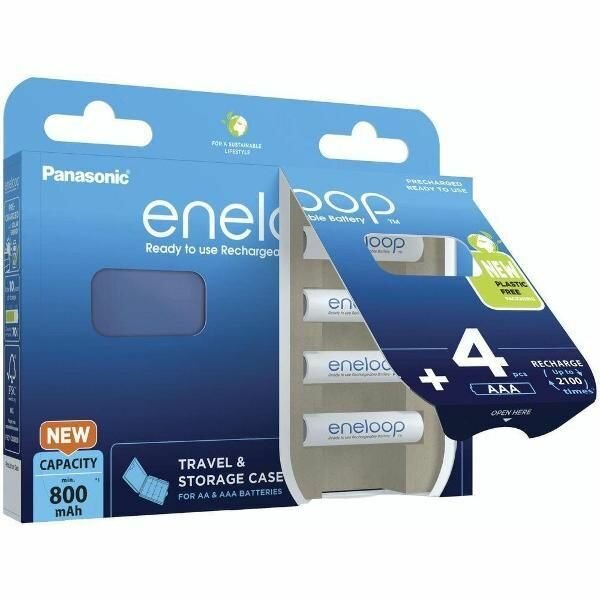 Аккумуляторная батарея Panasonic Eneloop AAA (BK-4MCDEC4BE) 800 mAh 4шт+кейс