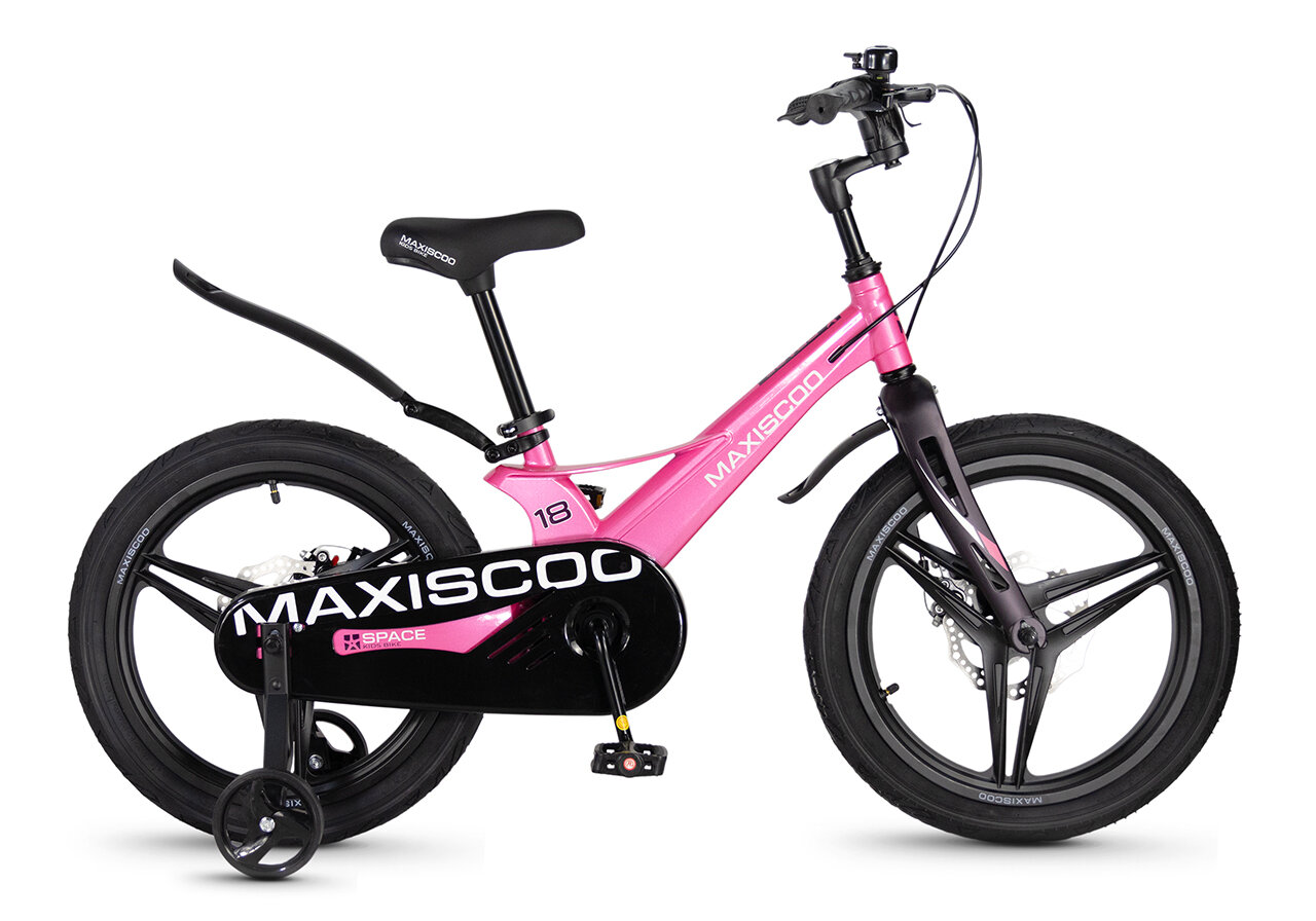 Детский велосипед Maxiscoo Space Deluxe 18, год 2026, цвет Розовый