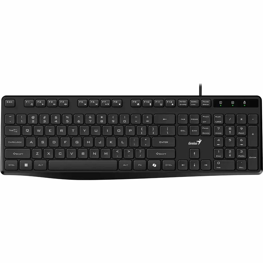 Клавиатура проводная Genius KB-117S Copilot бесшумная/шоколадные клавиши/USB/кабель 1.5м/черный (31300017402)