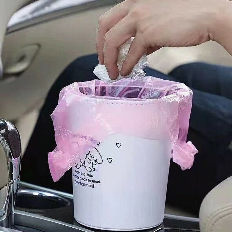 Yekee Hello Kitty Car Trash Bags, 16*36cm, 50 Pieces, Y-9382 Vest-Style Garbage Bags