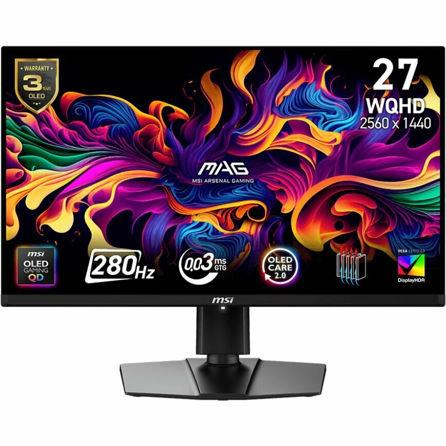 Монитор 26.5" MSI MAG 271QP QD-OLED X28 QD-OLED 2560x1440, 280 Гц, 0.03 мс, 16:9, 1000 кд/м , HDMI 2.1, DP.