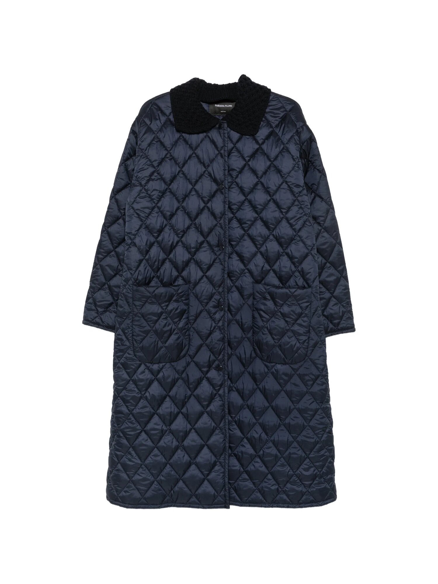 Пальто Quilted contrast-collar coat