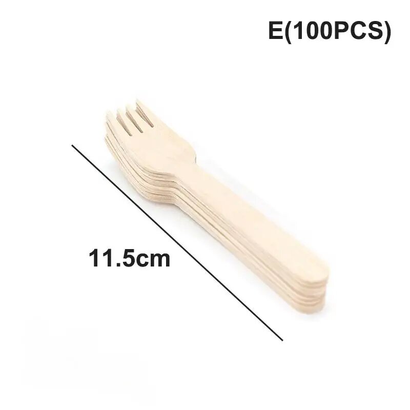 Одноразовые деревянные вилки N2HAO Бежевый, 100PCS E