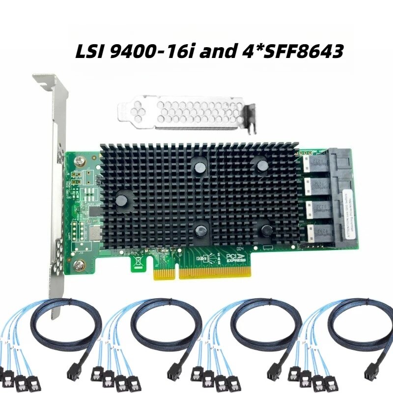 LSI 9400-16i HBA 12 Гбит/с, 16 портов, Color: Card and 8643