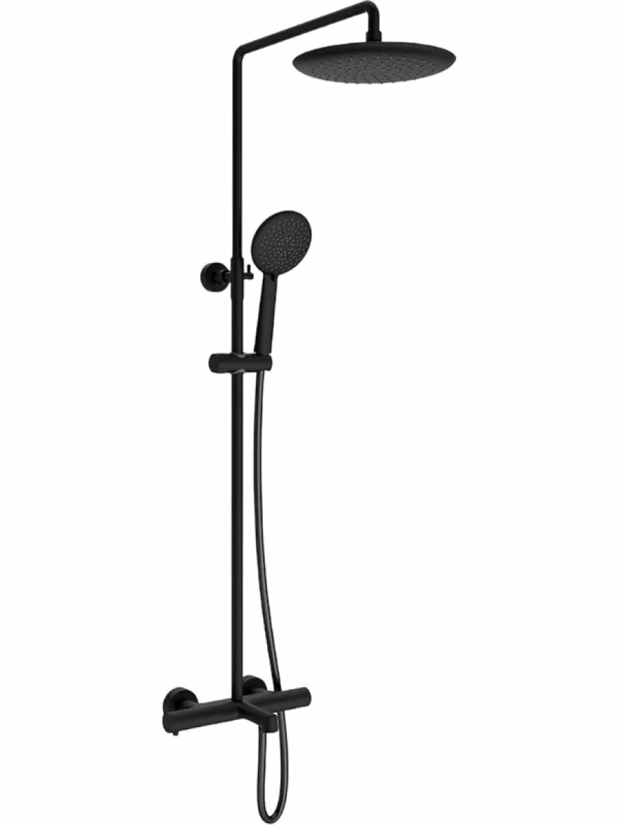 Душевая стойка Vincea Desire VSFS-1D1TMB с термостатом, черная матовая