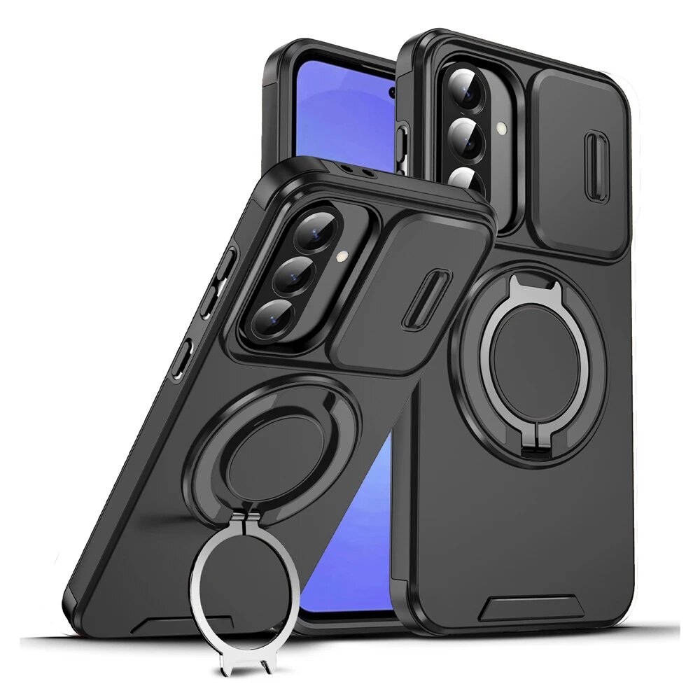 Кейсён 360 ° Чехол-кольцо для Samsung Galaxy A57 5G A37 A17 A56 Синий, черный, for Samsung A17 5G
