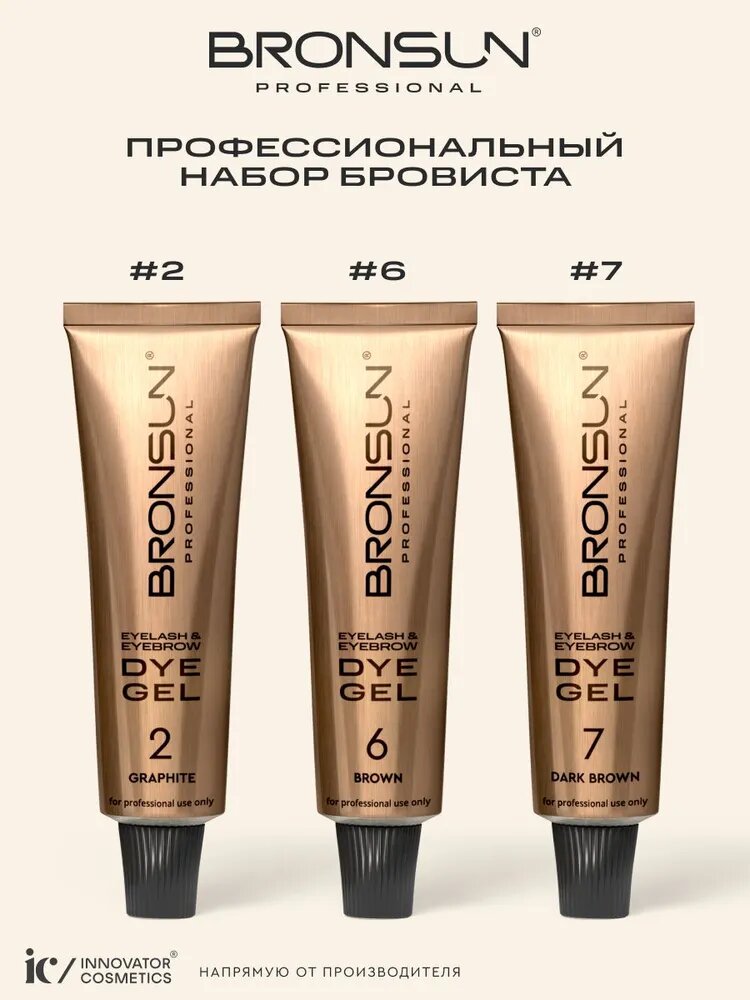 Краска для бровей и ресниц набор 3 цвета (#2 + #6 + #7)