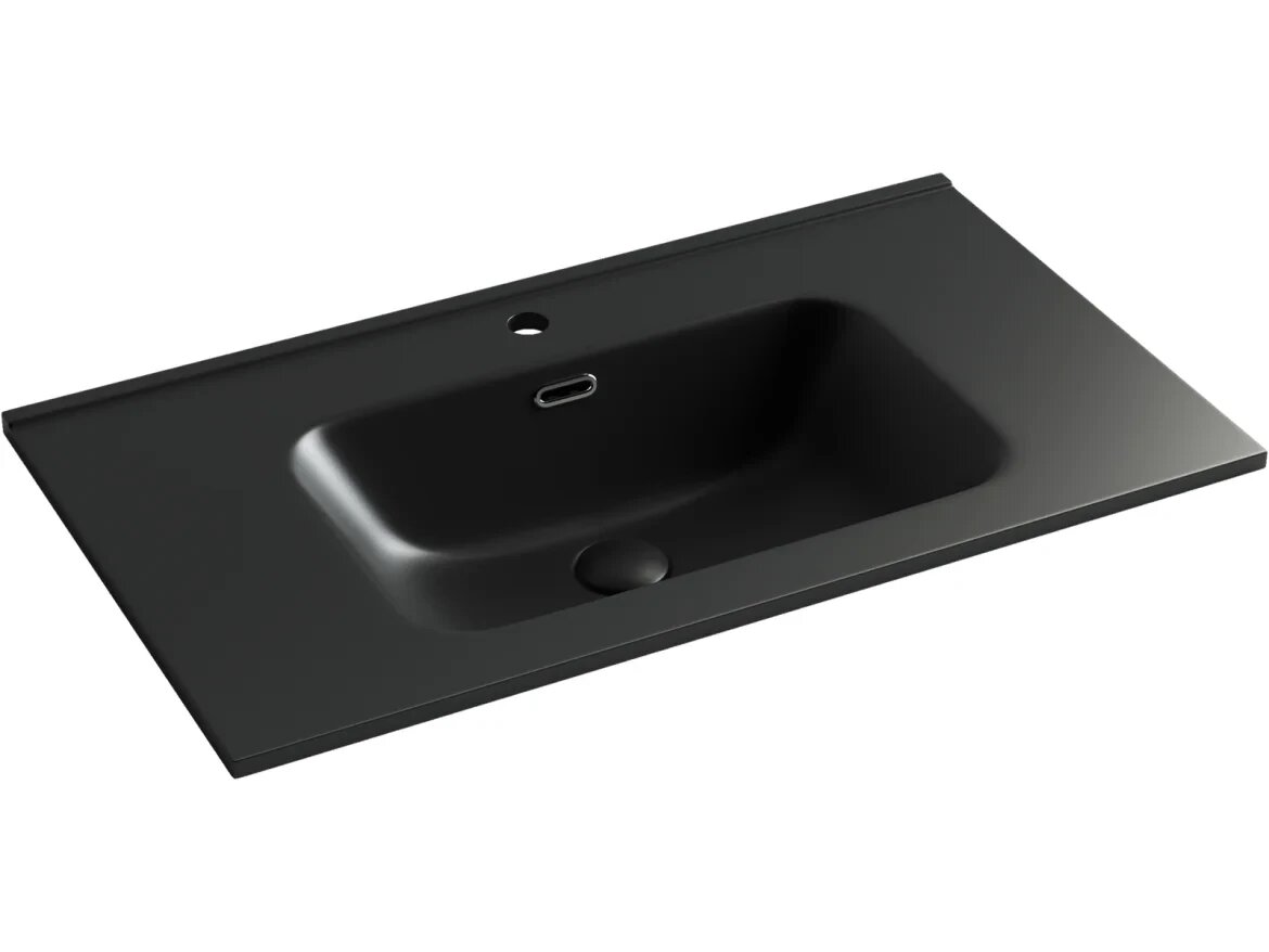 Мебельная раковина Ceramicanova Element CN7005MB, фарфор, матовый черный, 81×18 см