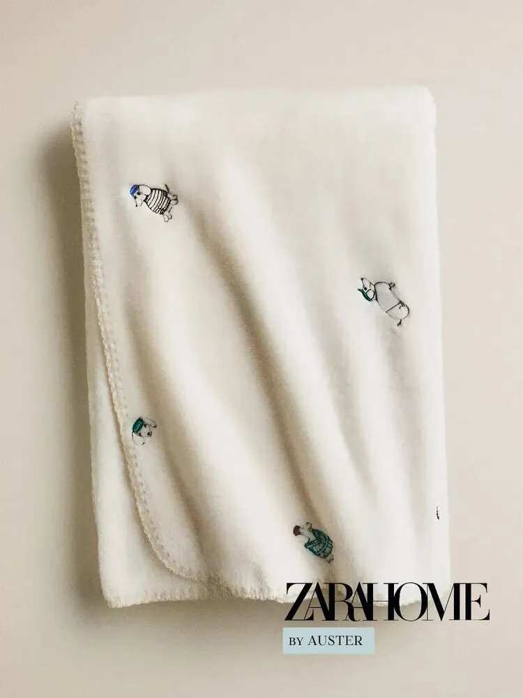 ZARA HOME Плед плюшевый DOG , Полиэстер, 120 см х 90 см