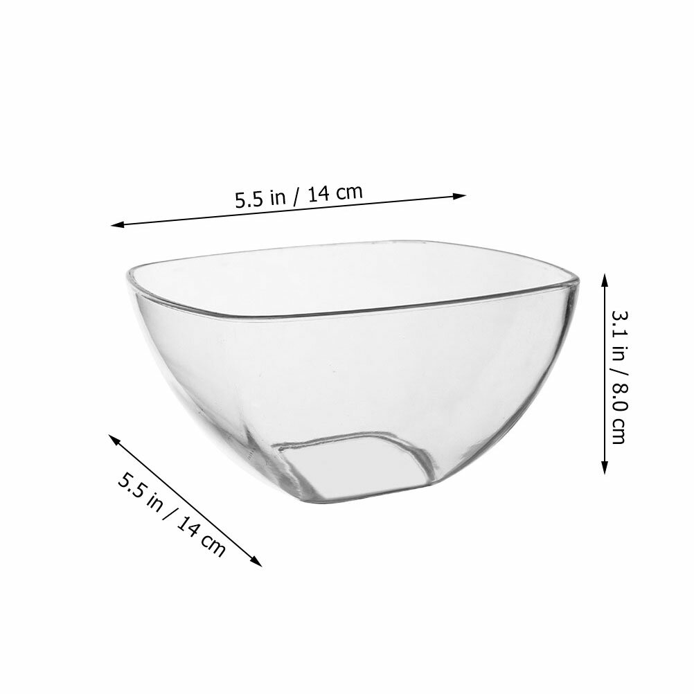 Прозрачная Ваза Для Фруктов И Салатов Из Акрила Размер 14.00X14.00X8.00Cm