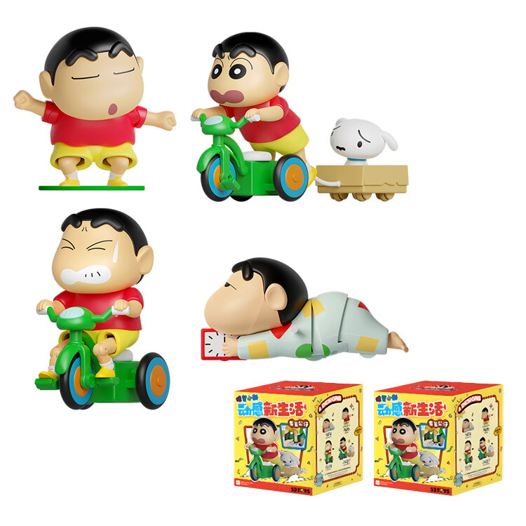 TOP TOY x 52TOYS Dynamic New Life Crayon Shin chan Mystery Boxes Single Mystery Box/Full Box 4 Pcs