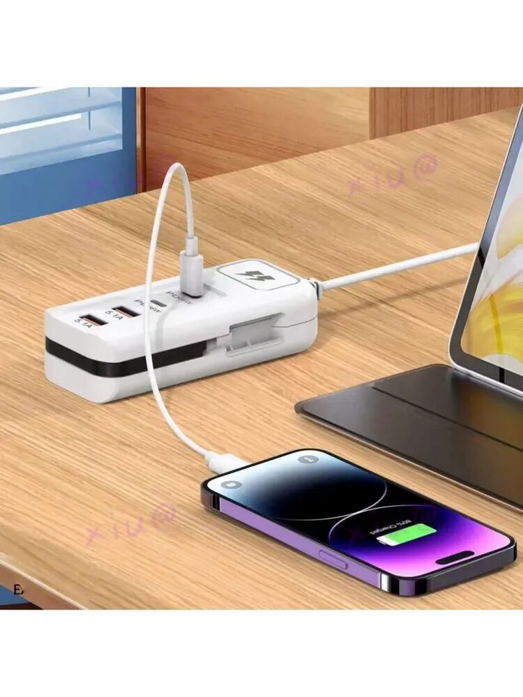 Удлинитель сетевой, с 2 USB + 2 PD розетки — фото 1