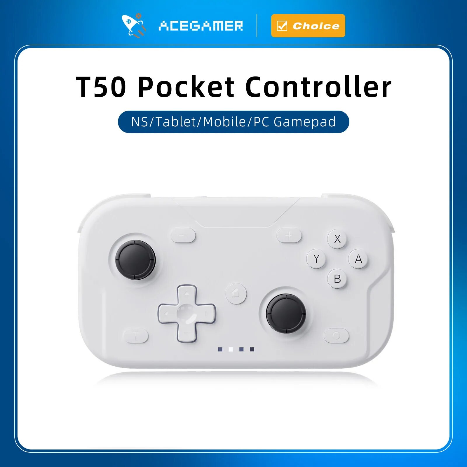 AceGamer Беспроводной Портативный Геймпад для Nintendo Switch, PC, Android, iOS White