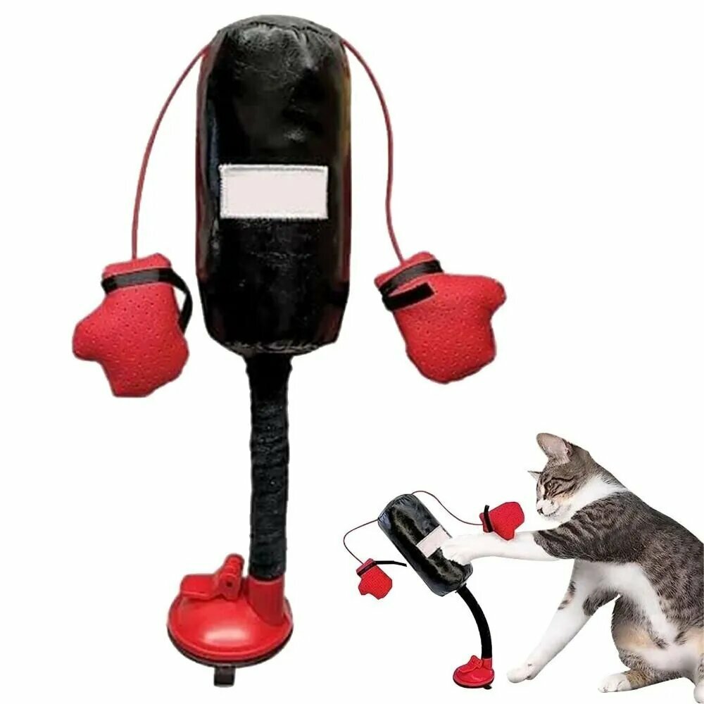 Игрушка для кошек Pet Поставки "Игра в бокс", многофункциональная, черный/красный, 29.21 см