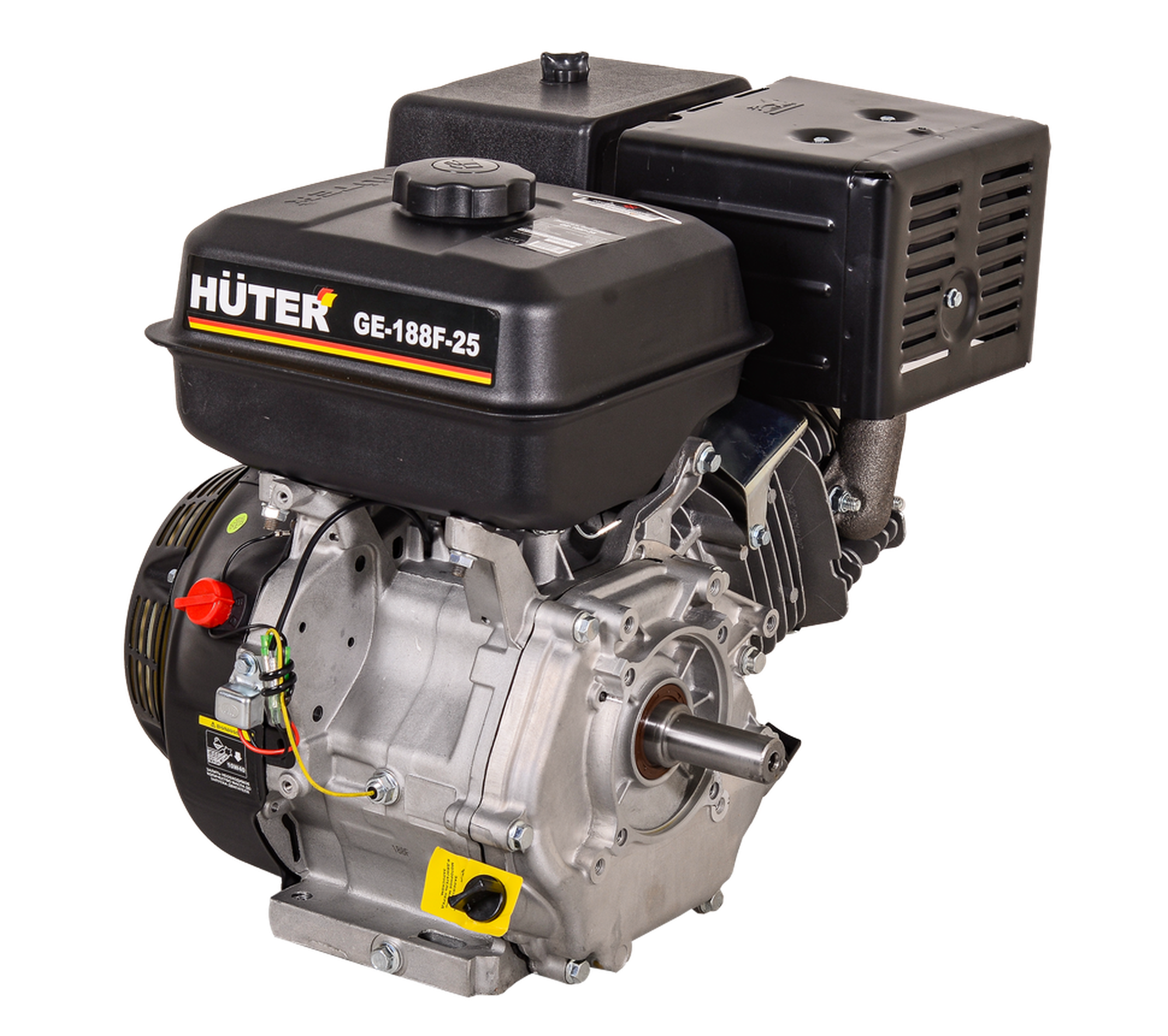 Двигатель HUTER GE-188F-25, бензиновый, 13 л. с, 4-х тактный, с ручным запуском