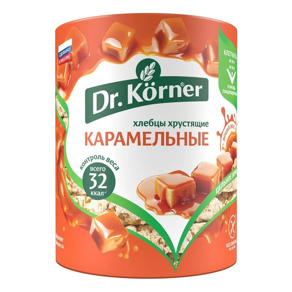Dr. Korner Хлебцы карамельные кукурузно-рисовые, 90 г
