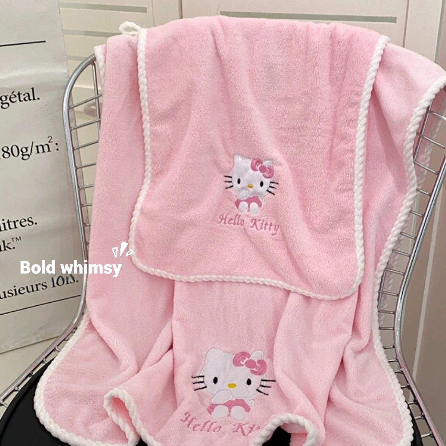 Набор полотенец Sanrio Cinnamoroll, Kuromi и Hello Kitty Розовый, Hello Kitty, Towel 35 x 75cm