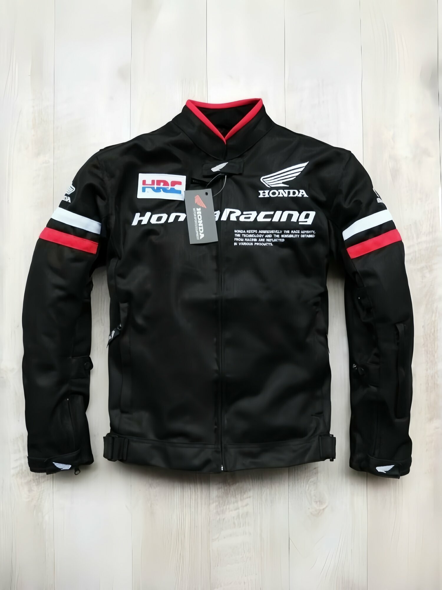 Куртка мотоциклетная Honda Racing HRC Black Jacket, мужская, полиэстер, Подходит для лета