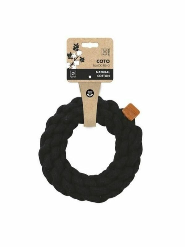 M-Pets Игрушка Black Ring Сoto кольцо для собак, натуральный хлопок, чёрная, 18х5 см