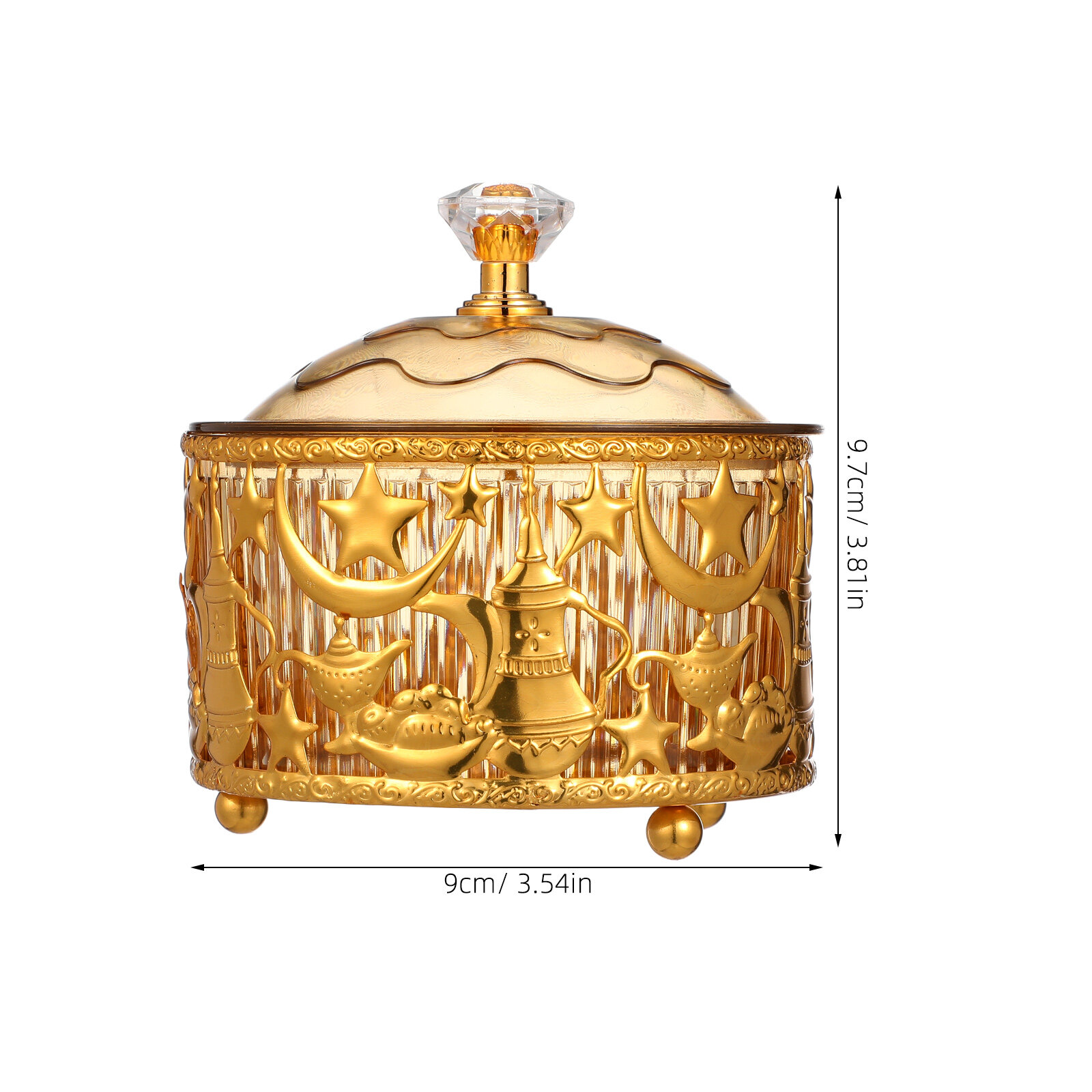 Поднос Для Конфет И Сухофруктов Золотой 9 70X9 00X9 00Cm Декор Для Праздника Ид Аль-Фитр
