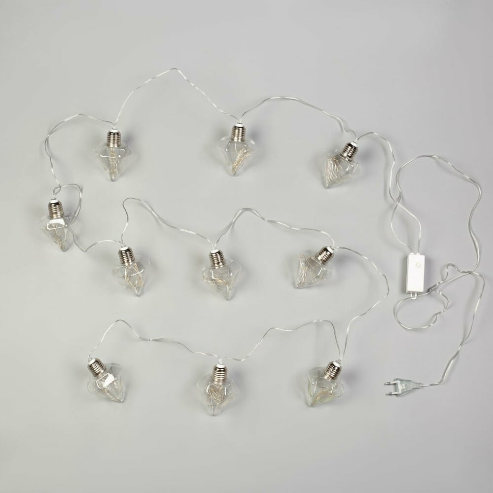Нить Luazon ROSA 3 м, с насадками Лампочки кристалл 5 см, IP20, Н. С. LED-80-12V, 8 режимов, синий 6929871 — фото 1