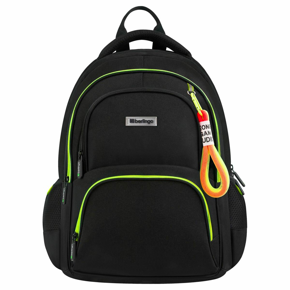 Рюкзак школьный Berlingo NeonBase "Bright green" 41x30x17см, 2 отделения, 4 кармана, эргоном. спинка (BR-NY-202601)
