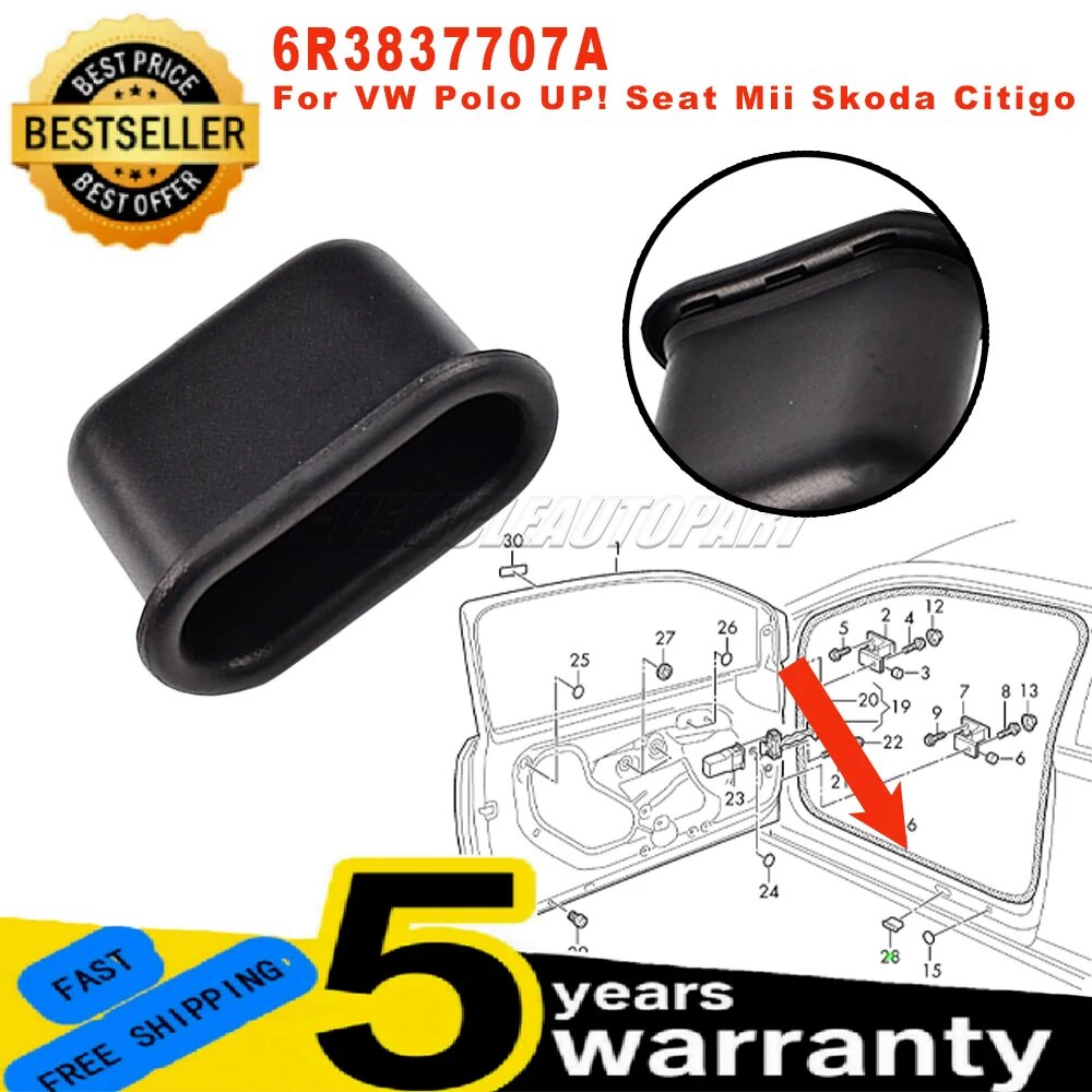 6R3837707A для VW Polo MK5 UP! Новый уплотнитель-фиксатор нижней дверной защелки Seat Mii Skoda Citigo, черный, автомобильные аксессуары
