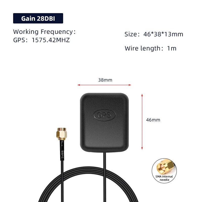 GPS антенна 28DBI 1575.42MHz SMA, кабель 1м