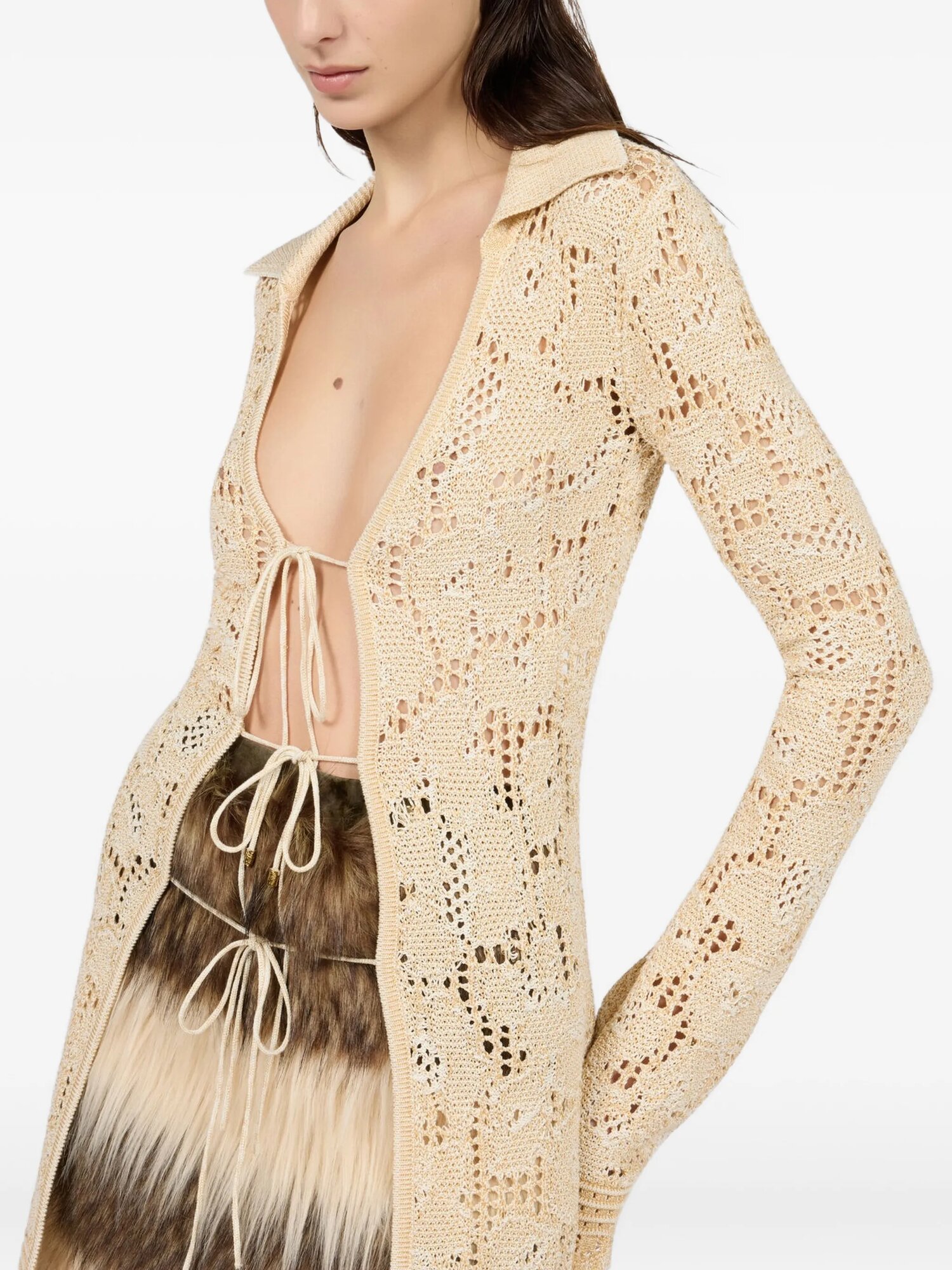 Кардиган Roberto Cavalli Front-tie cardigan, размер 42 — фото 1