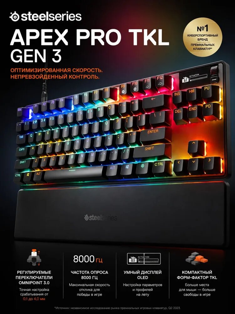 SteelSeries Клавиатура проводная , (SteelSeries OmniPoint 3), Английская раскладка, черный