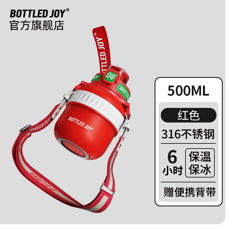 Bottledjoy 0.5L Новый Красный Изолированный Стакан с Ледяным Рисунком для Ежедневного Использования