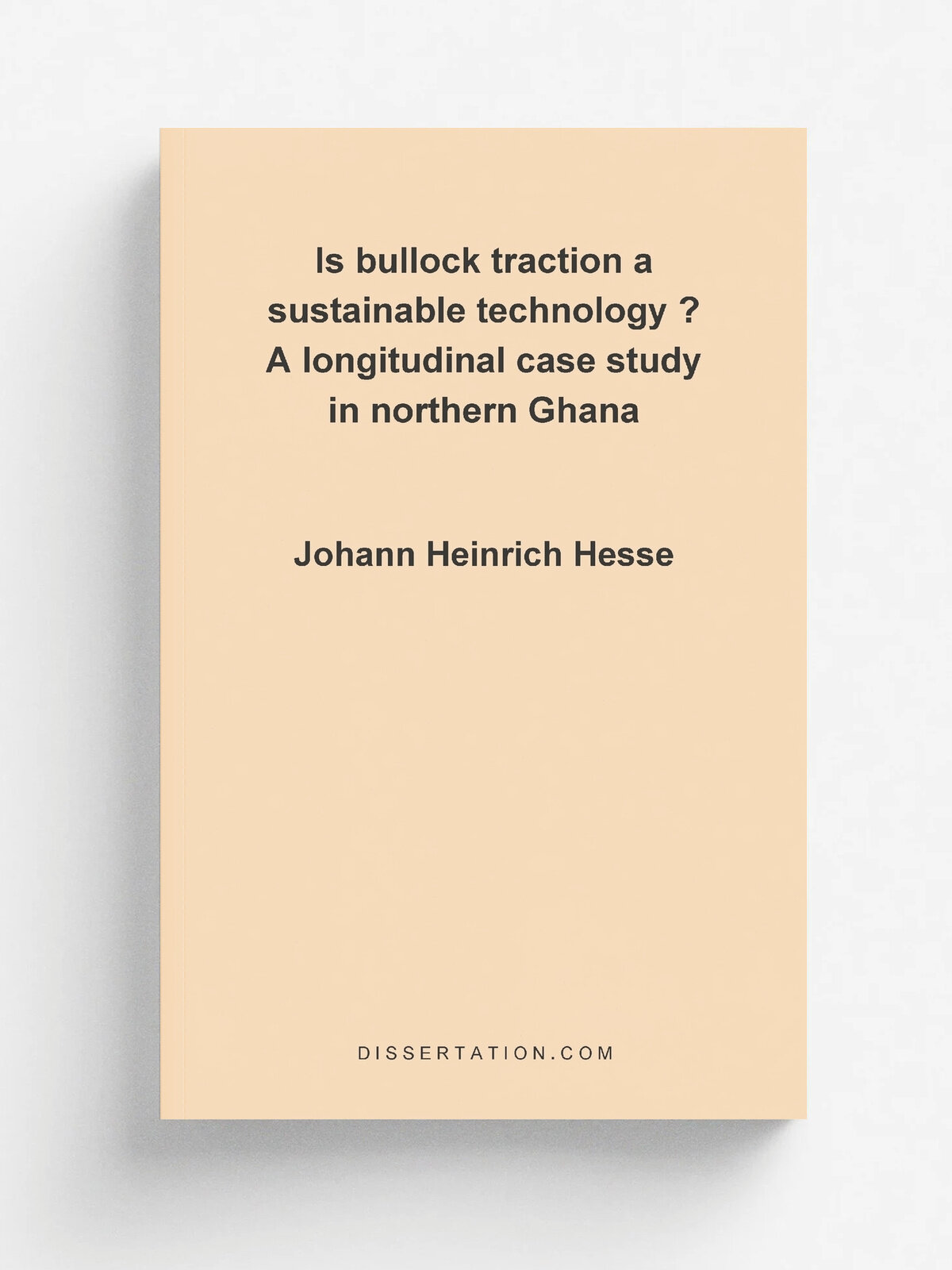 Is Bullock Traction a Sustainable Technology. A Longitudinal Case Study in Northern Ghana