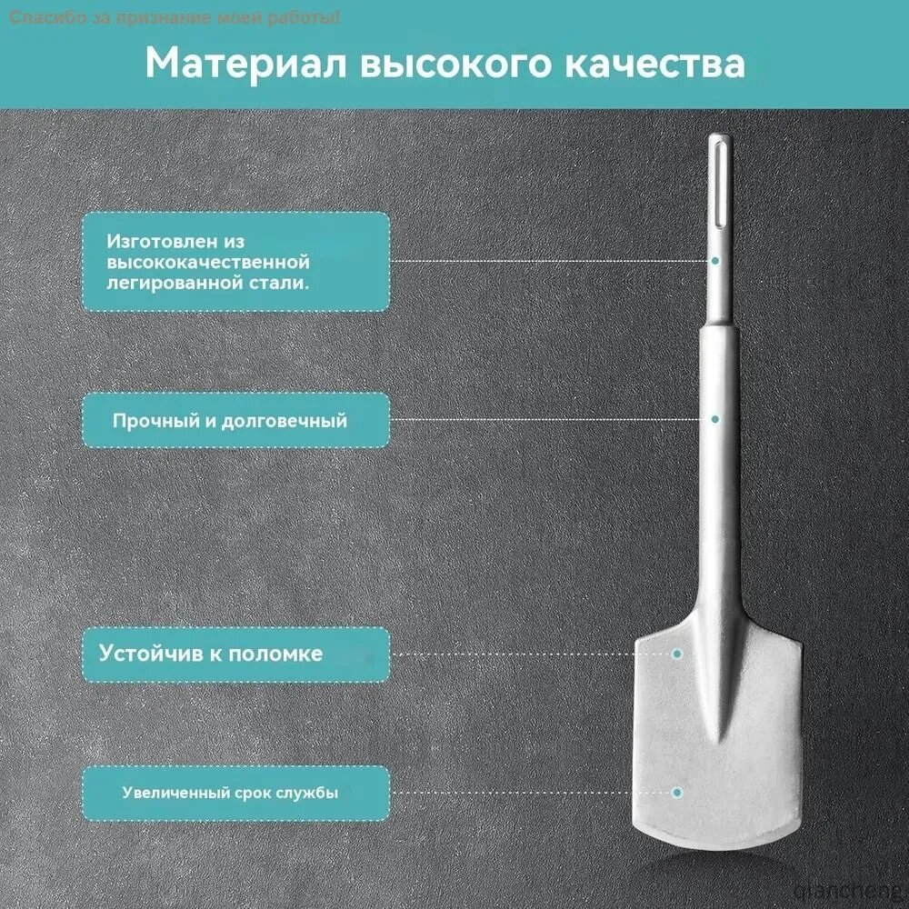 Зубило SDS-Max лопаточное из легированной стали для строительства и садовых работ
