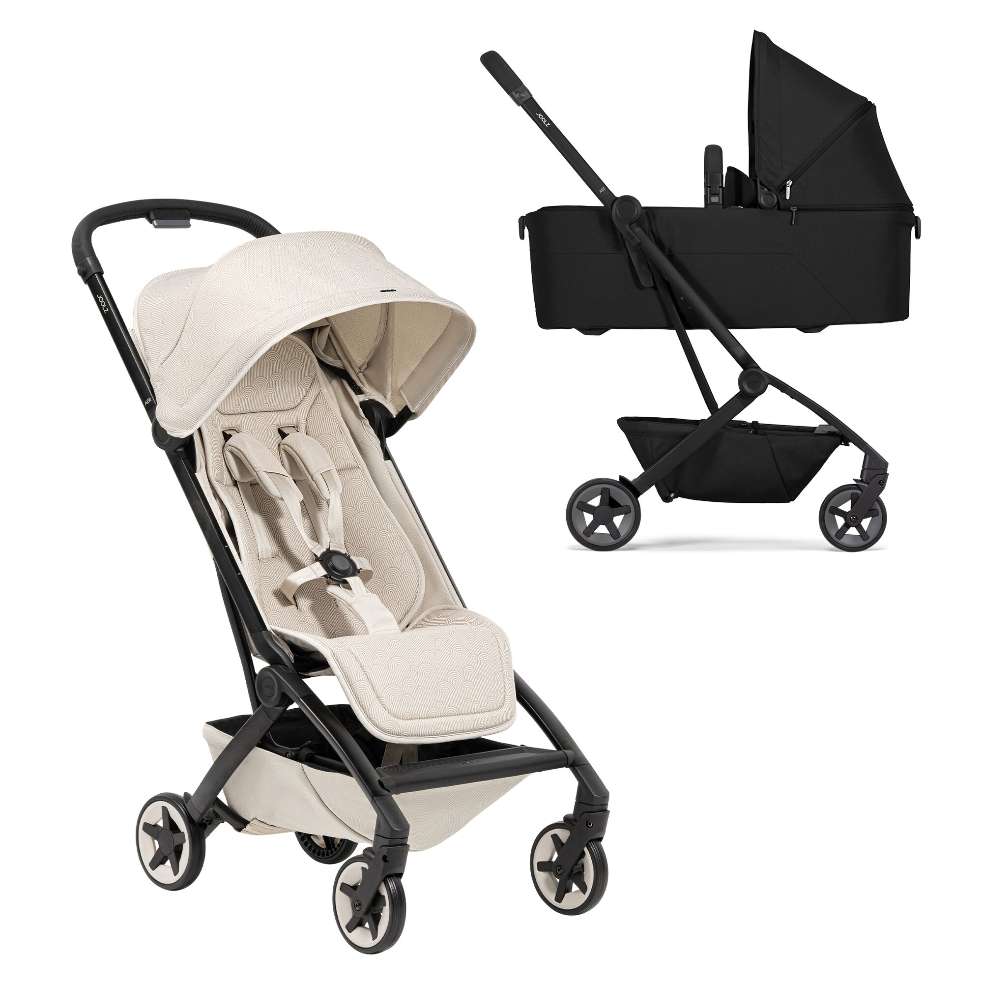 Детская коляска 2в1 Joolz Aer 2, цвет Calming Beige LE / Space Black (Кремовый), артикул производителя 320069