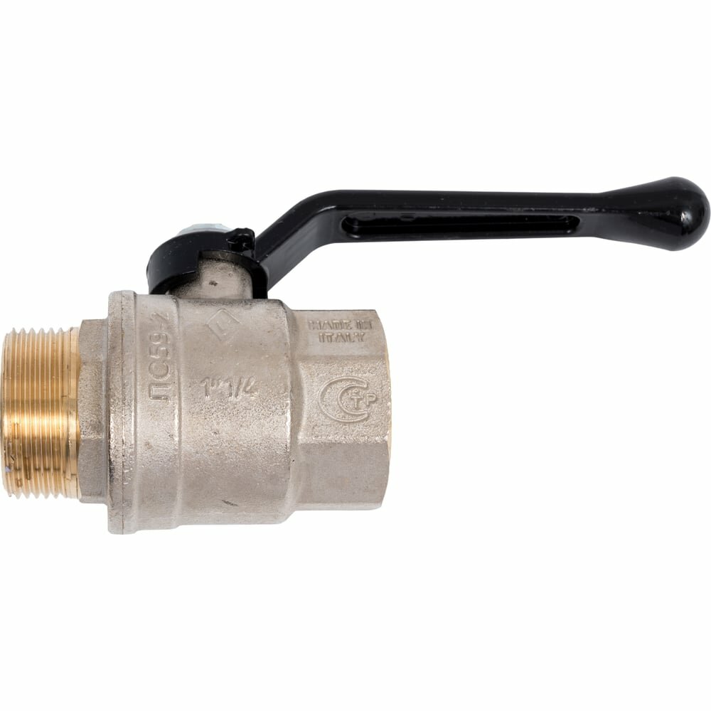 Шаровый кран Н/В Ду-32 /1-1/4" ручка черная Bugatti OREGON 03050080 — фото 1