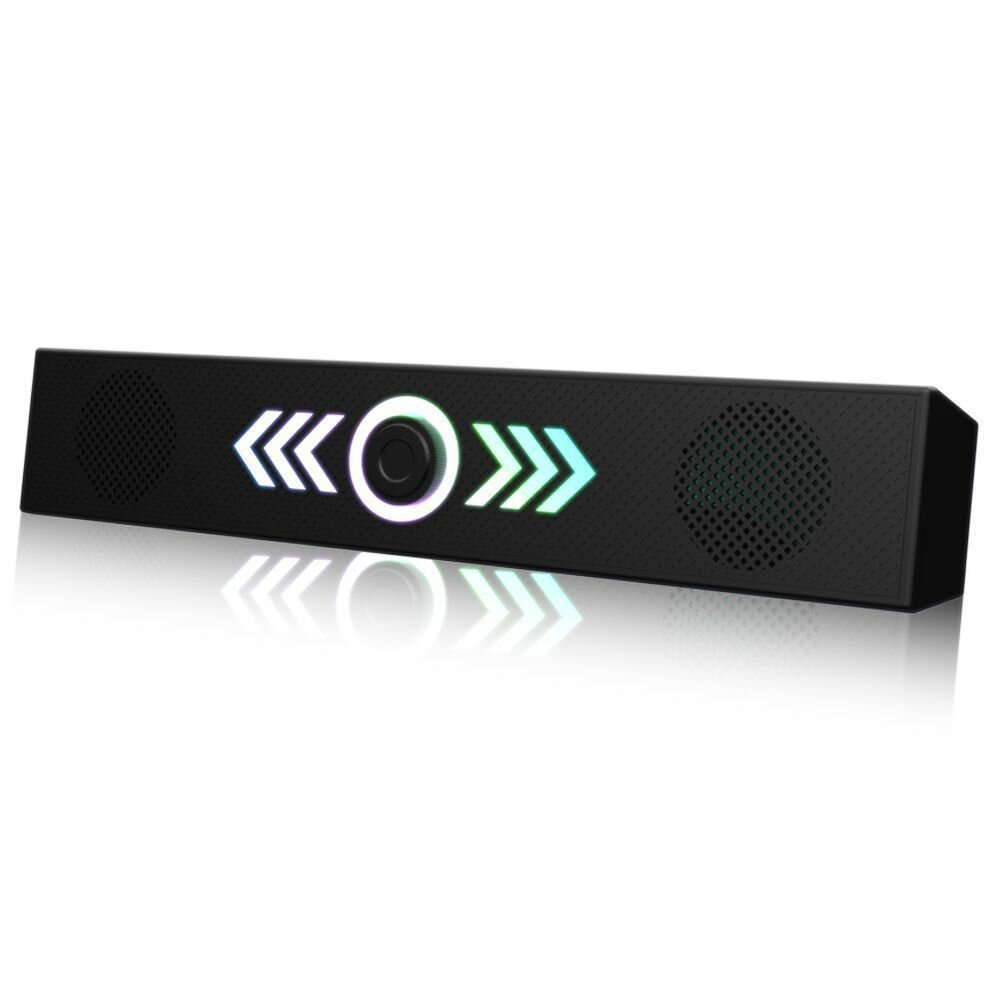 Черный двойной динамик настольный компьютерный динамик с питанием от USB, проводное стерео звучание, без функции