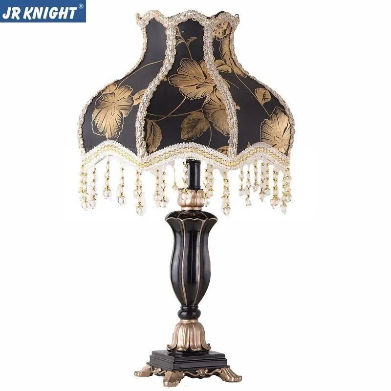 Винтажная настольная лампа с абажуром 33x55см, для спальни, гостиной, кабинета