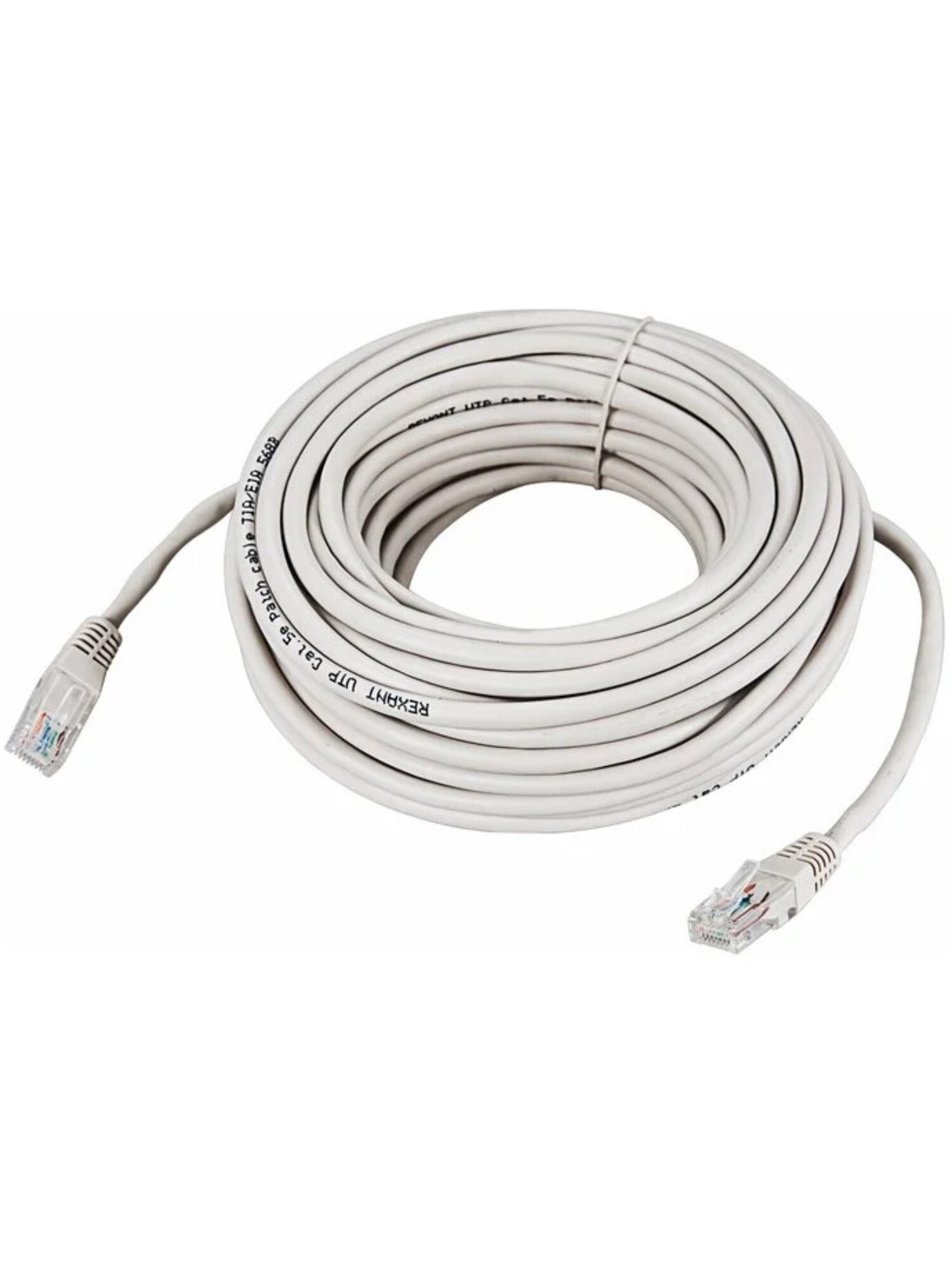 Патч-корд витая пара для интернета REXANT U/UTP Cat. 5e 10 м Grey (18-1009)