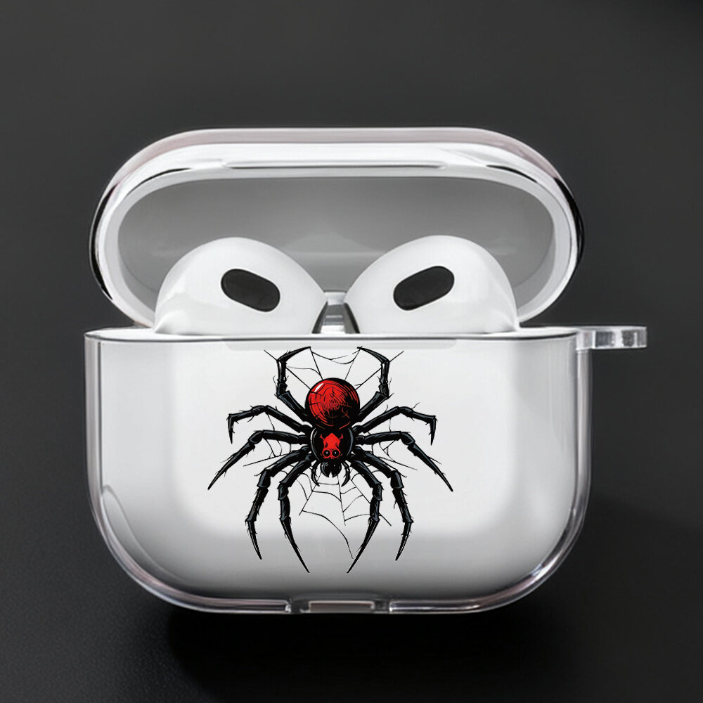 Прозрачный чехол для AirPods 3 с паутинным узором, защитный кейс, рождественский подарок
