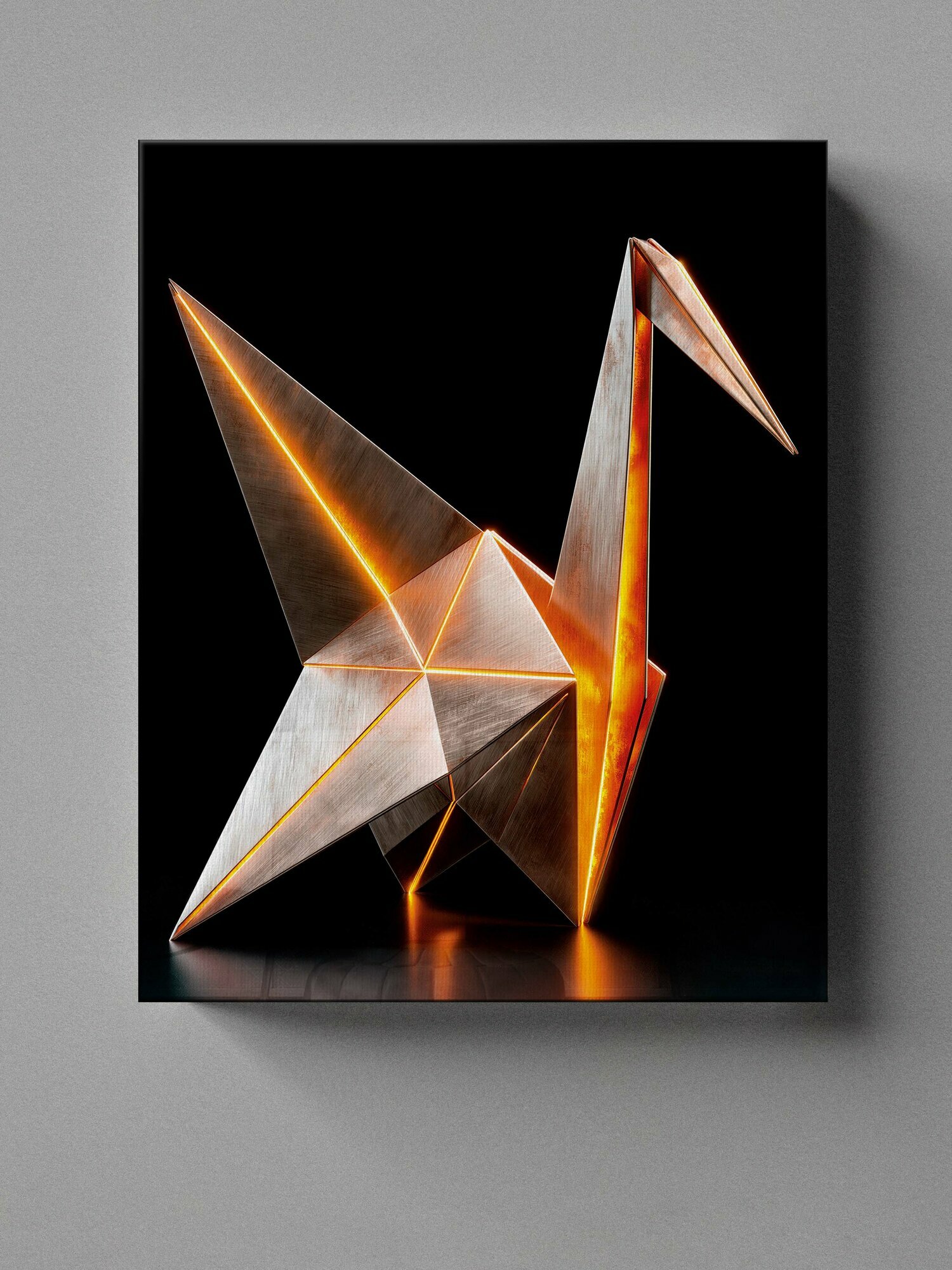 Картина Postermarket "Журавль оригами" на стекле, цифровая печать, 40x50 см