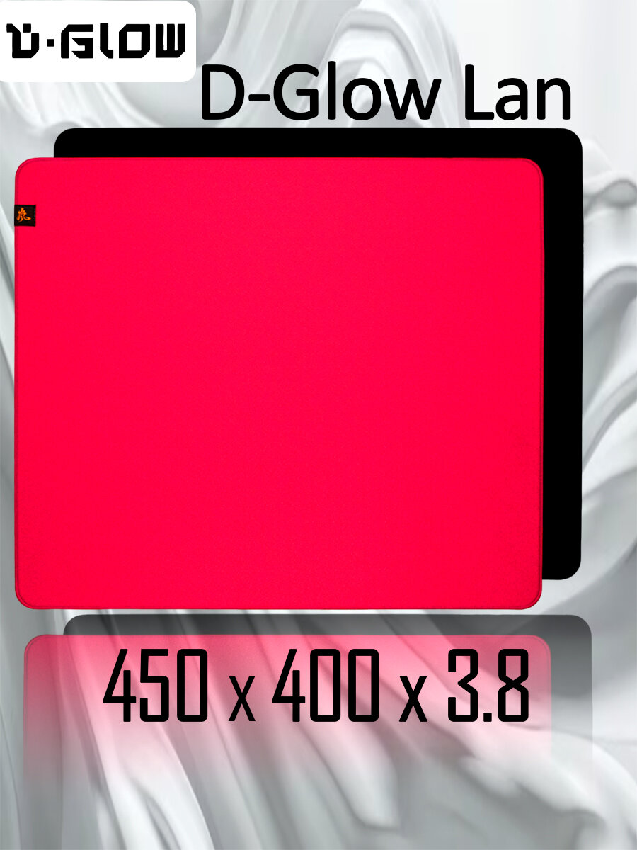 Игровой коврик для мыши D-Glow Lan Red 450 x 400 x 3.8мм красный