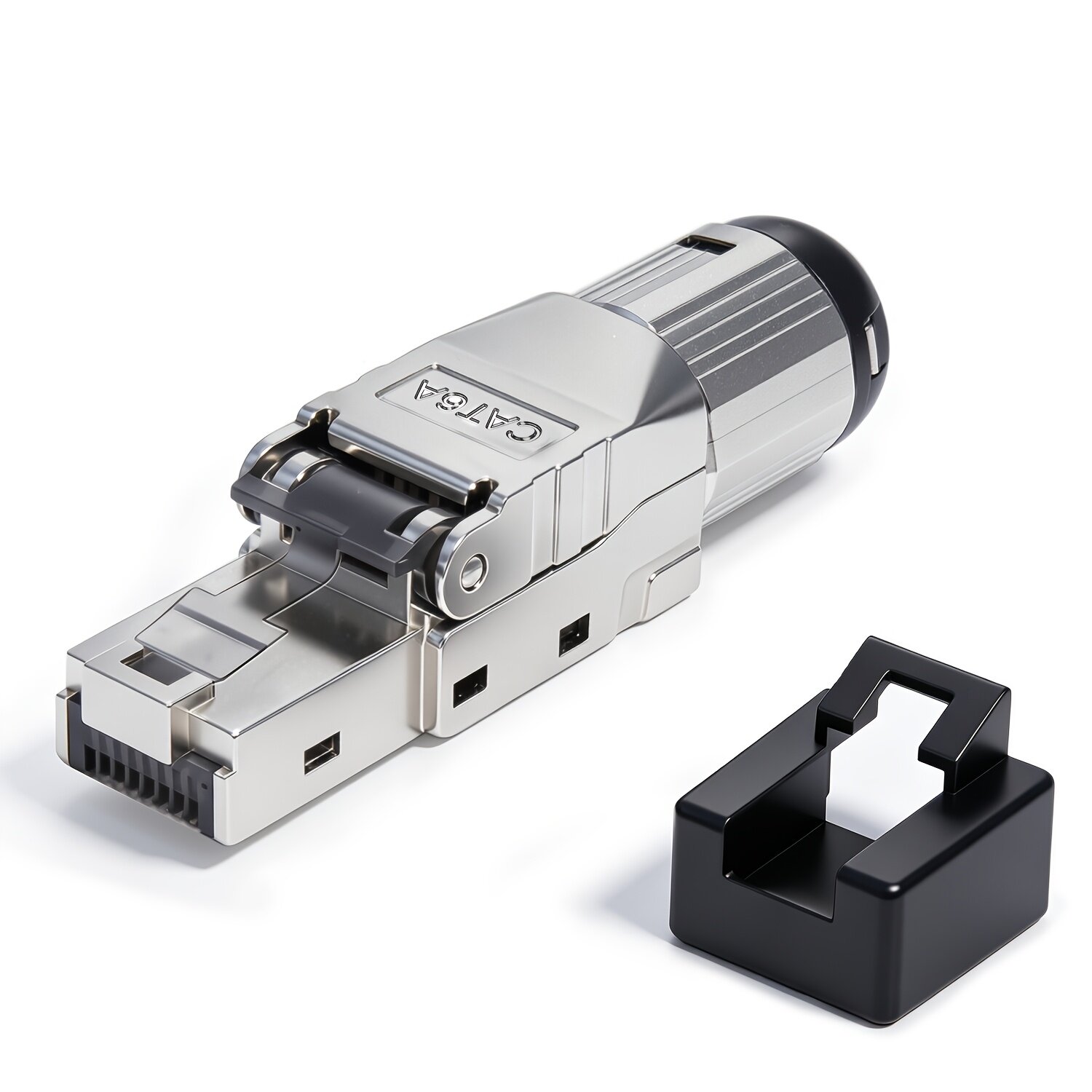 Разъем RJ45 Cat6A без инструмента, экранированный, с позолоченными контактами, 10Gbps/40Gbps, для кабеля Cat8/Cat7/Cat6A, 22-24AWG, 1 шт.