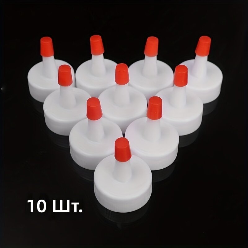 Колпачки-переходники для бутылок, 28 мм, пластиковые, универсальные, герметичные, красные, 10 шт.