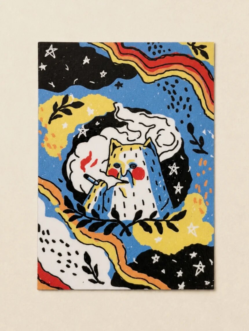Магнит ШКЯ «Котик с сижкой», 8,5 х 6 см
