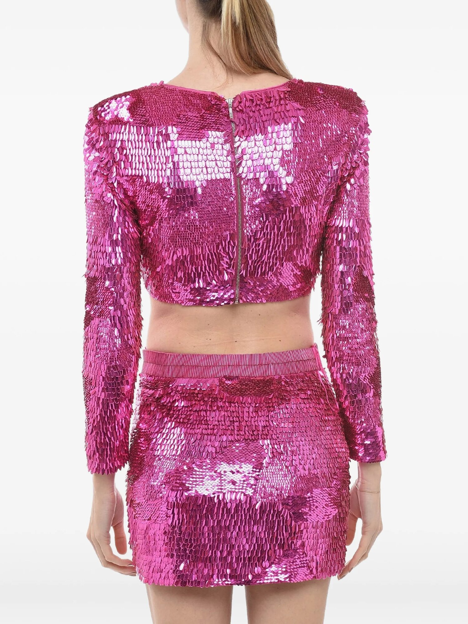 Топ Retrofete Leanne sequin-embellished cropped top, размер 34 — фото 1