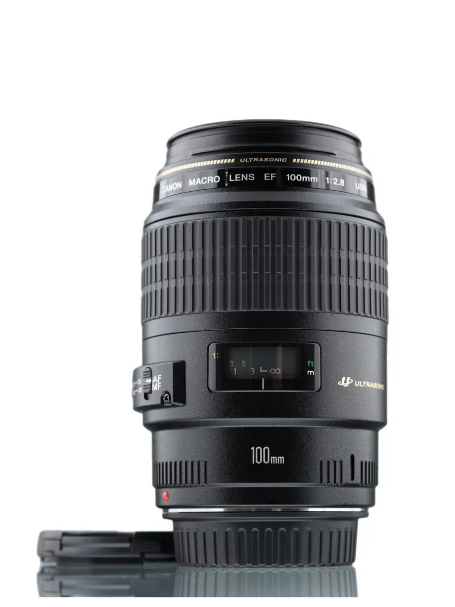 Объектив Canon EF100mm Macro, черный, для фото и видеотехники
