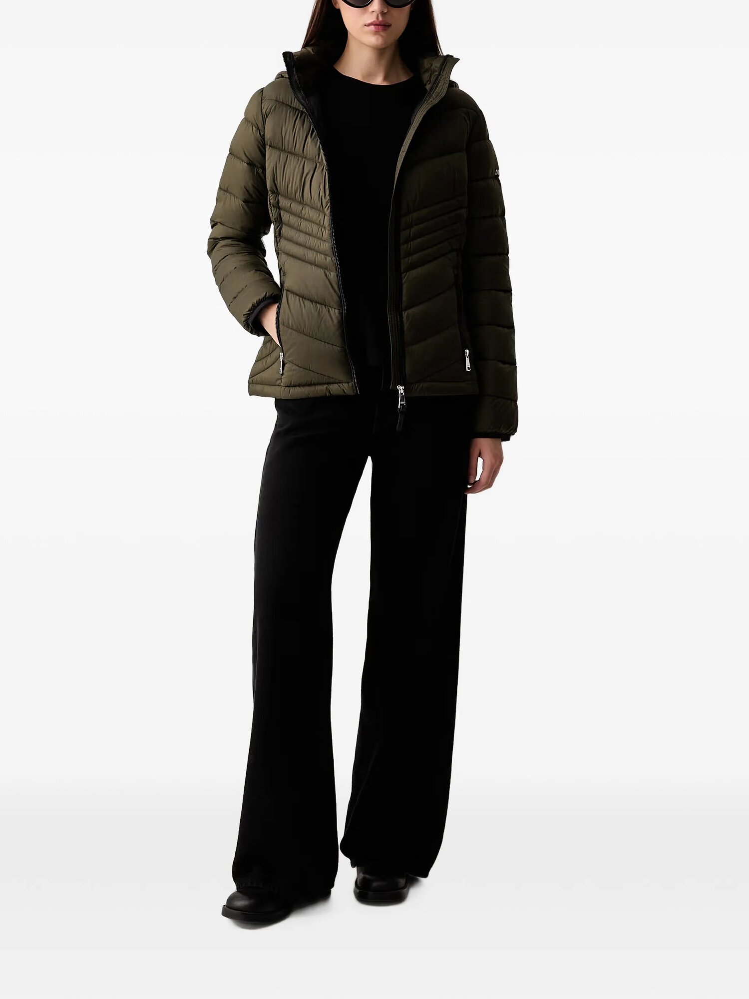 Куртка DKNY Hooded quilted jacket, размер 40 — фото 1