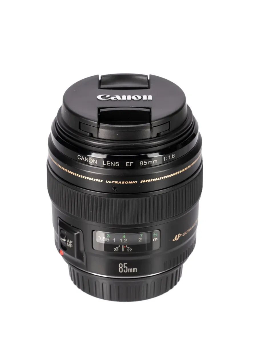 Объектив Canon EF 85 mm f/1.8 USM, для фото и видеотехники, автофокусировка, чёрный