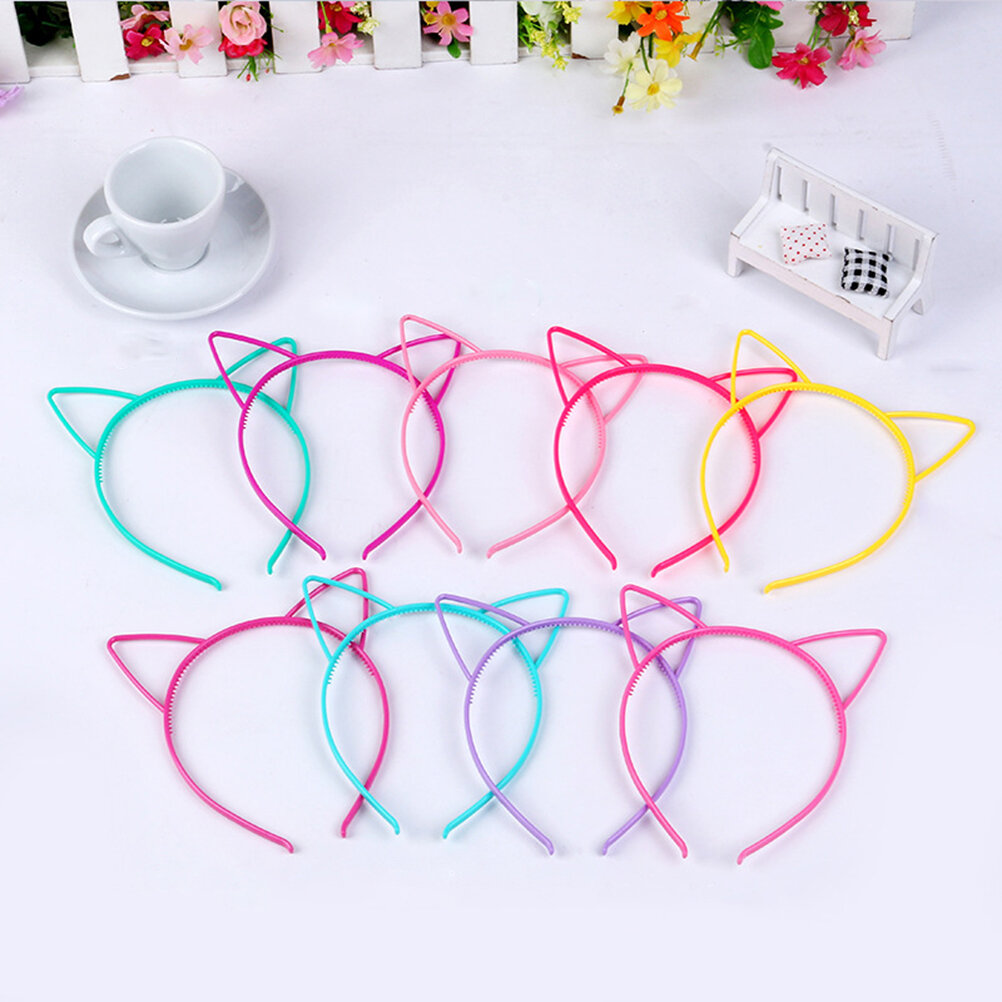 9pcs Ободки Для Волос С Ушками Кошки Милые Аксессуары Для Праздничного Костюма 16 50X14 00X0 50Cm