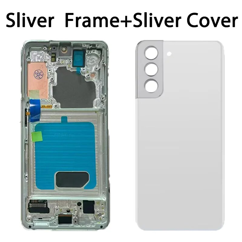 Super AMOLED для Samsung S21 5G G991B ЖК-дисплей с цифровым Серебряный, Frame Sliver Cover